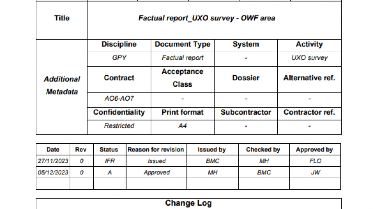 Offshore Windfarm UXO Survey - Factual Report - Sud-Atlantique ...